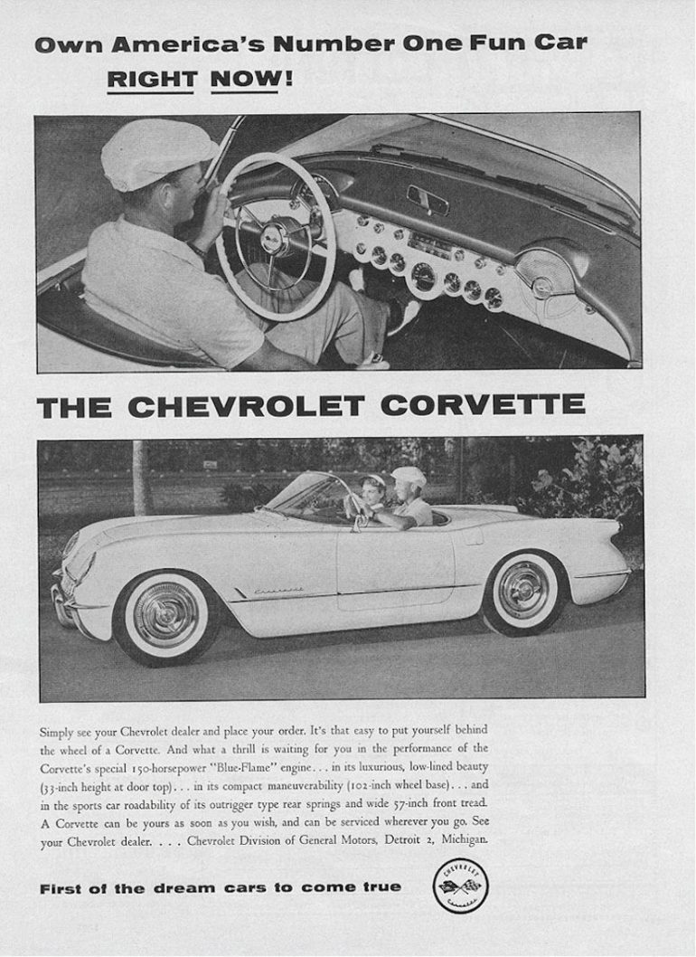 1954 Corvette Advertisements & Posters