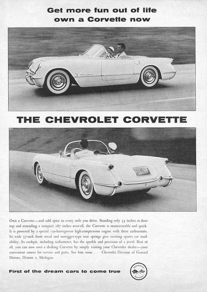 1954 Corvette Advertisements & Posters