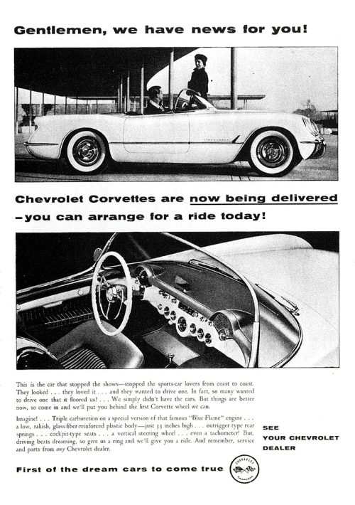 1954 Corvette Advertisements & Posters