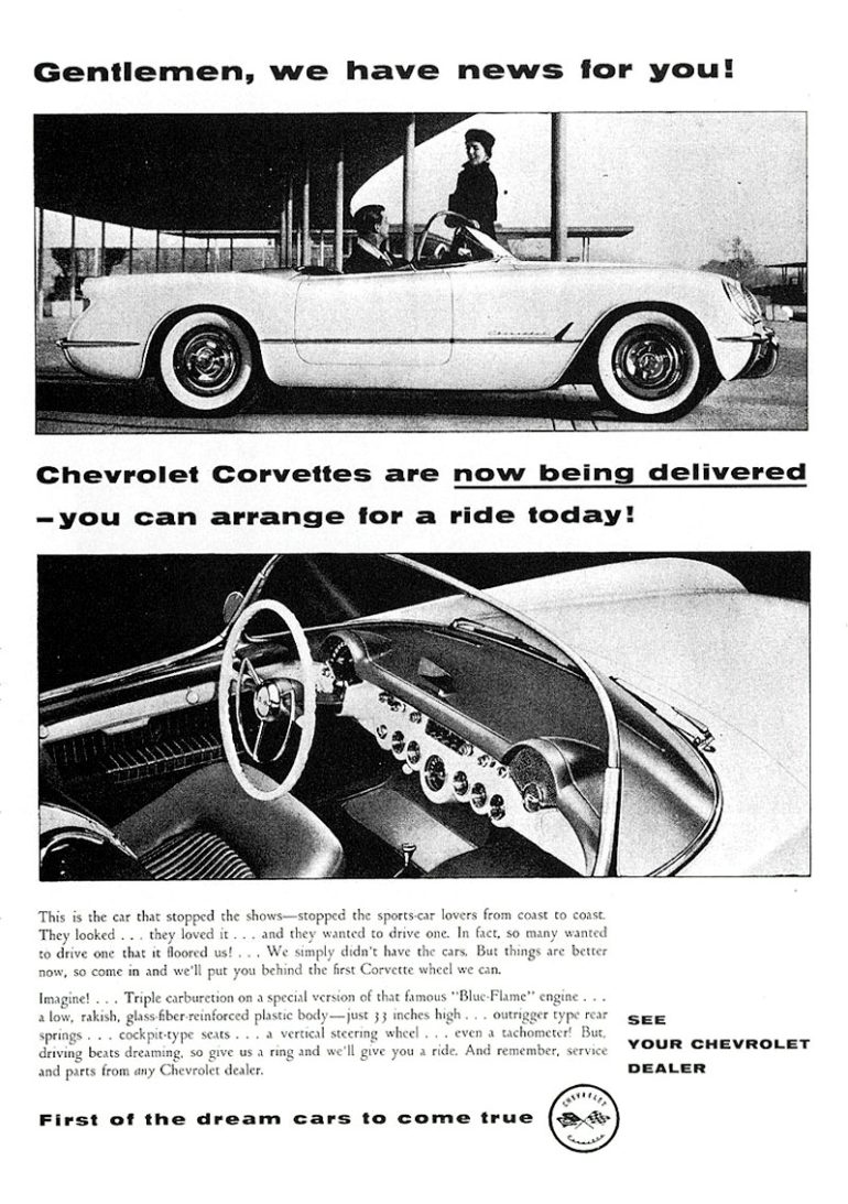 1954 Corvette Advertisements & Posters