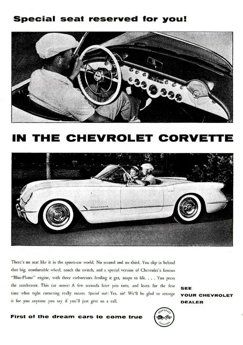 1954 Corvette Advertisements & Posters