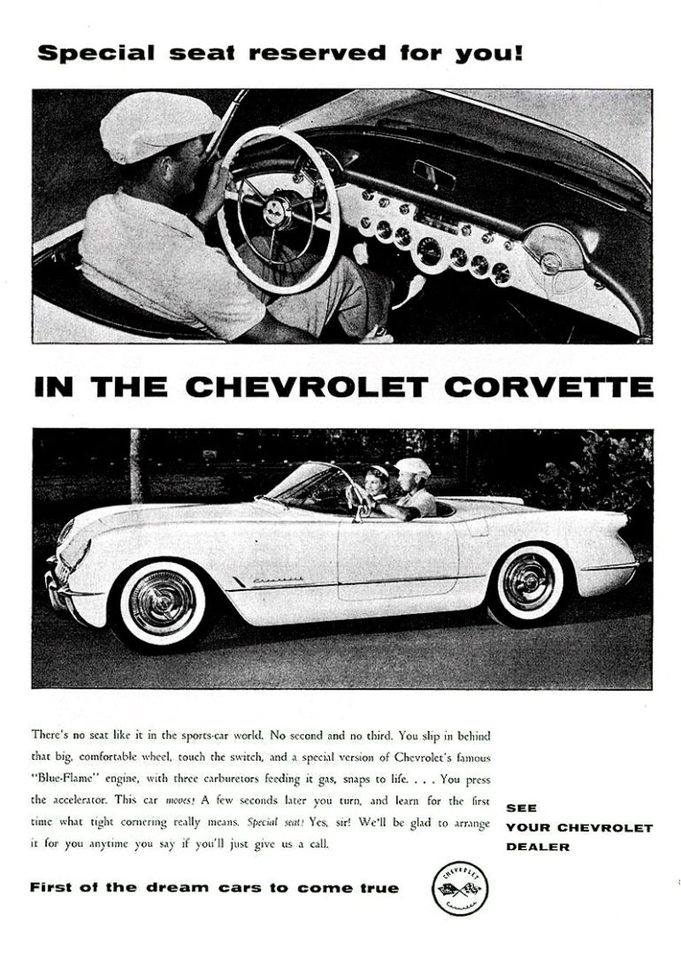 1954 Corvette Advertisements & Posters