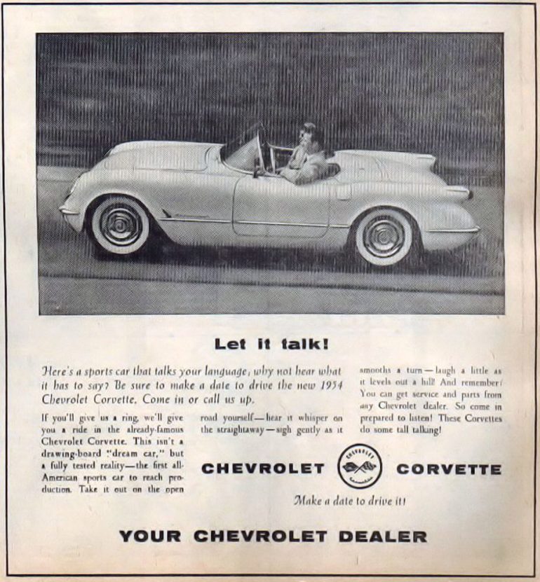 1954 Corvette Advertisements & Posters