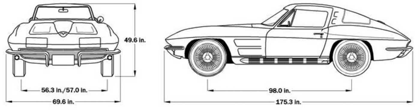 1964 Corvette Dimensions - Coupe | | CorvSport.com