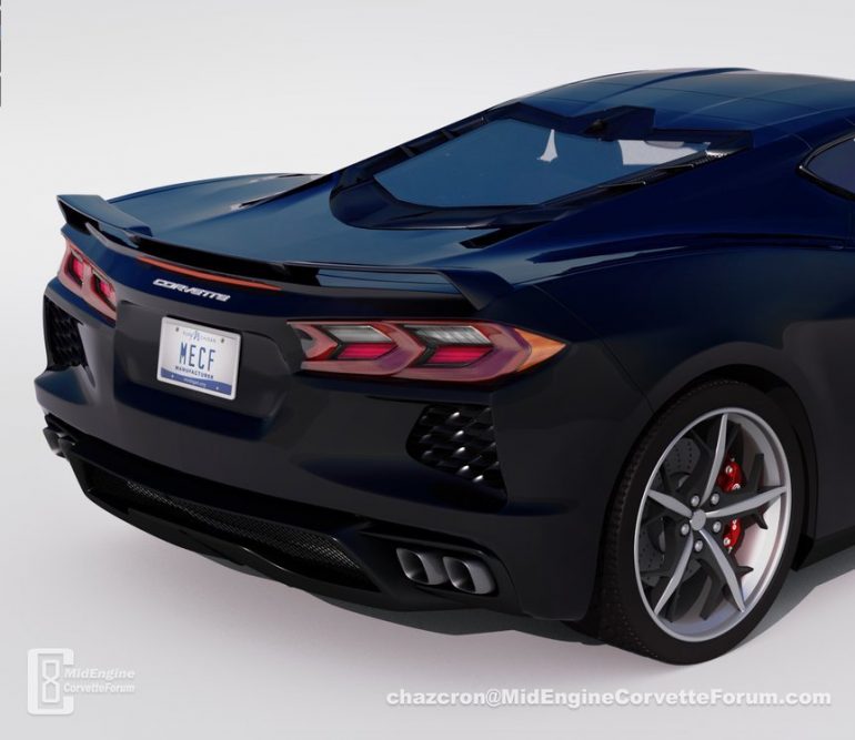 This Rendering of the Rear of the C8 Corvette Is Beautiful