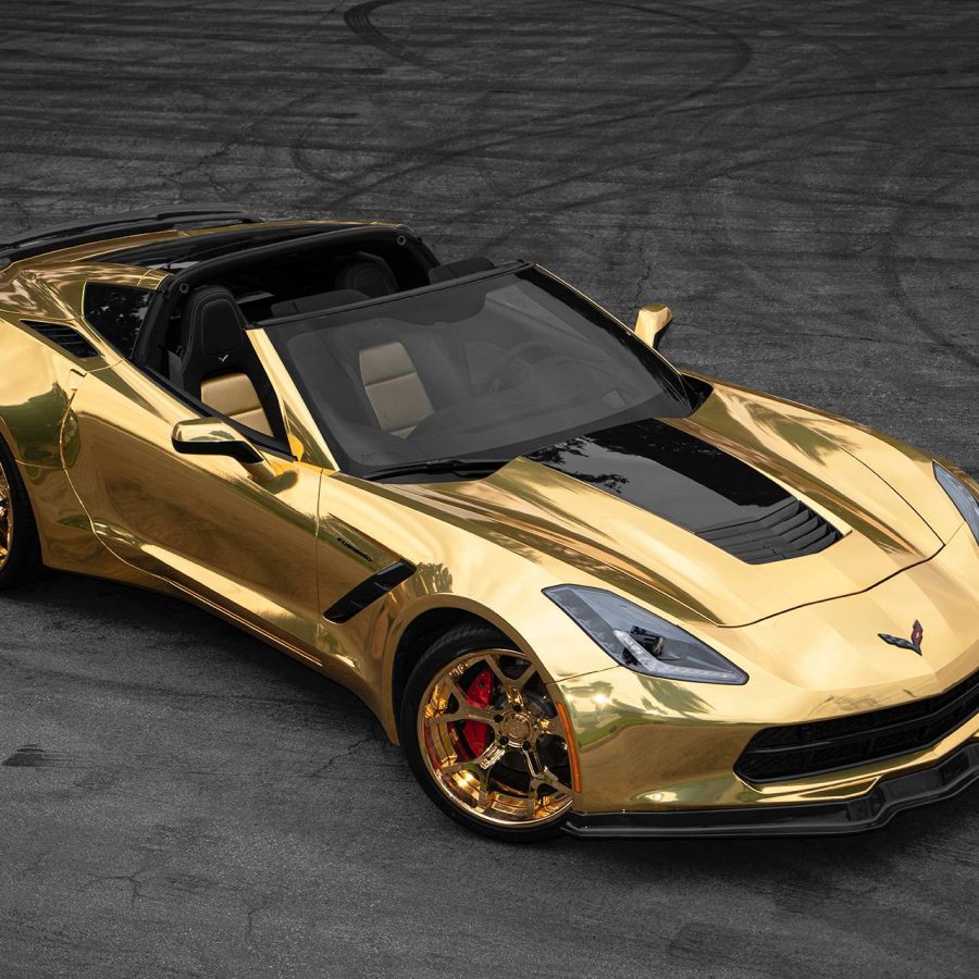This Golden Convertible Widebody C7 Corvette Is Impossible to Ignore