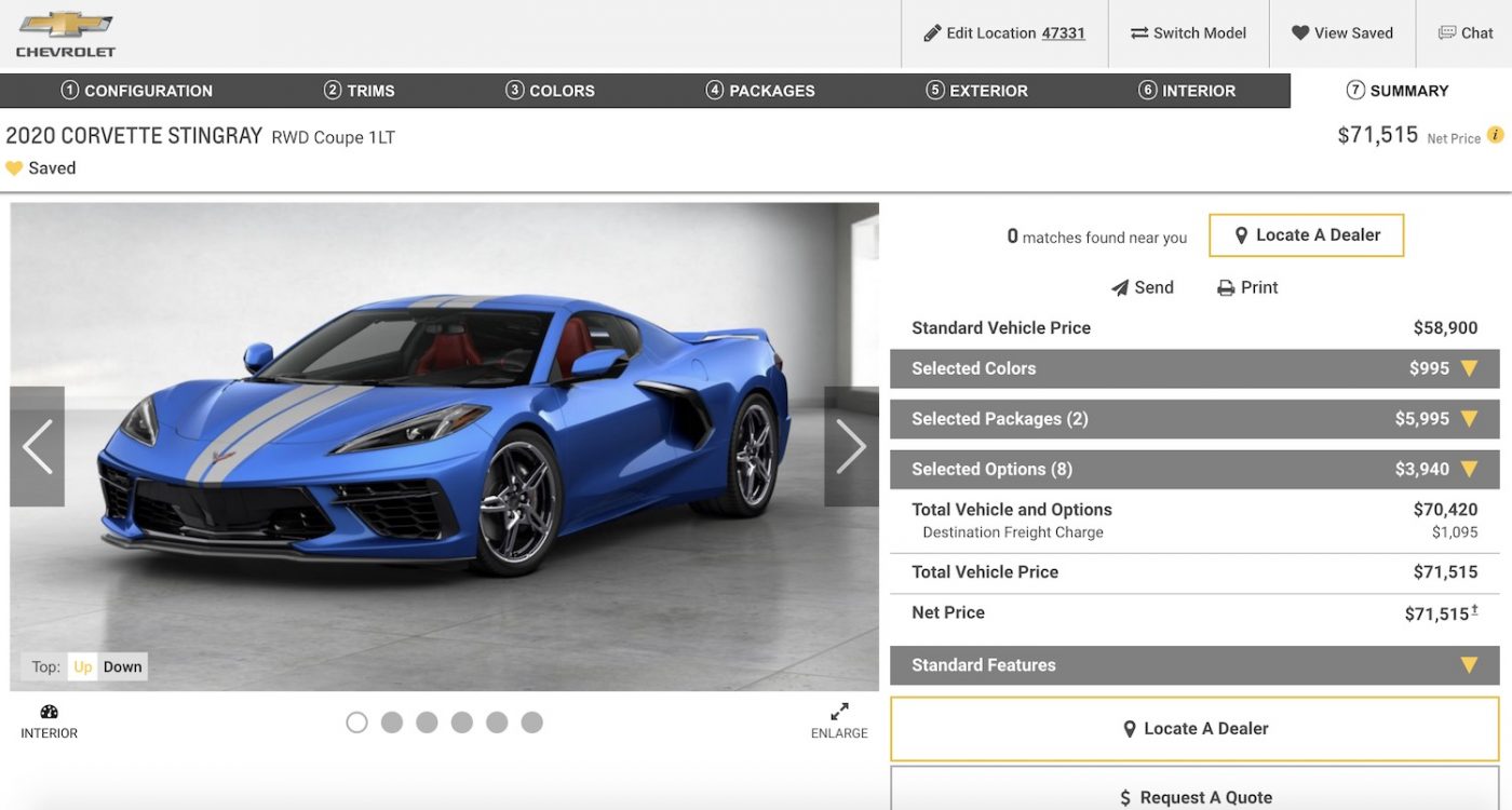 You Can Now Build and Price the 2020 Corvette Stingray Coupe