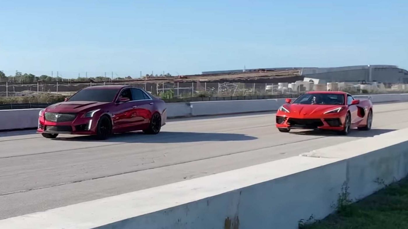 Watch the 2020 Corvette Take on the Cadillac CTS-V