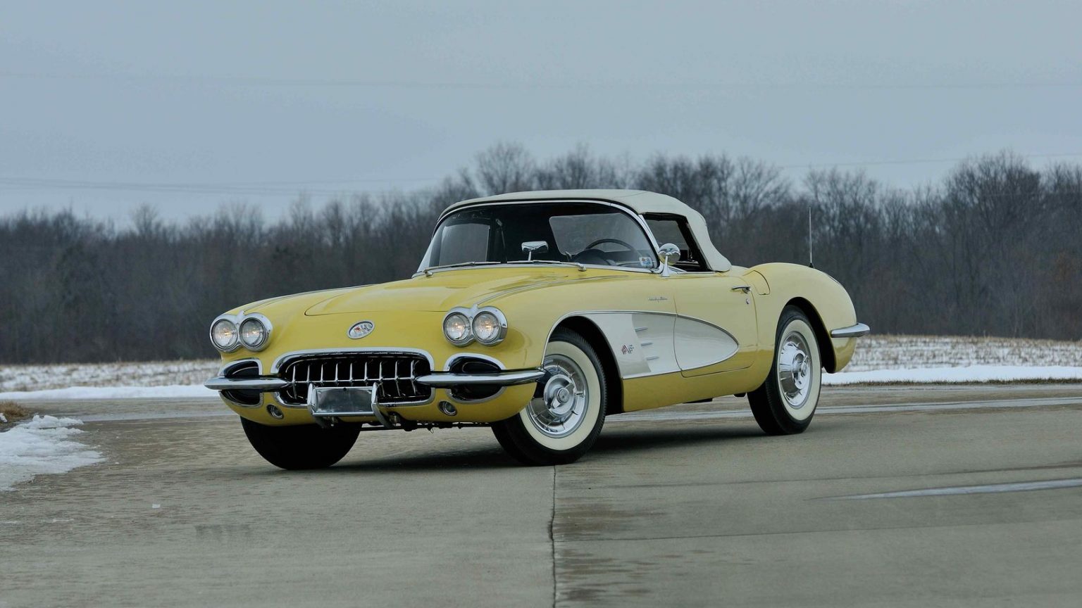 Panama Yellow 1958 Chevrolet Corvette