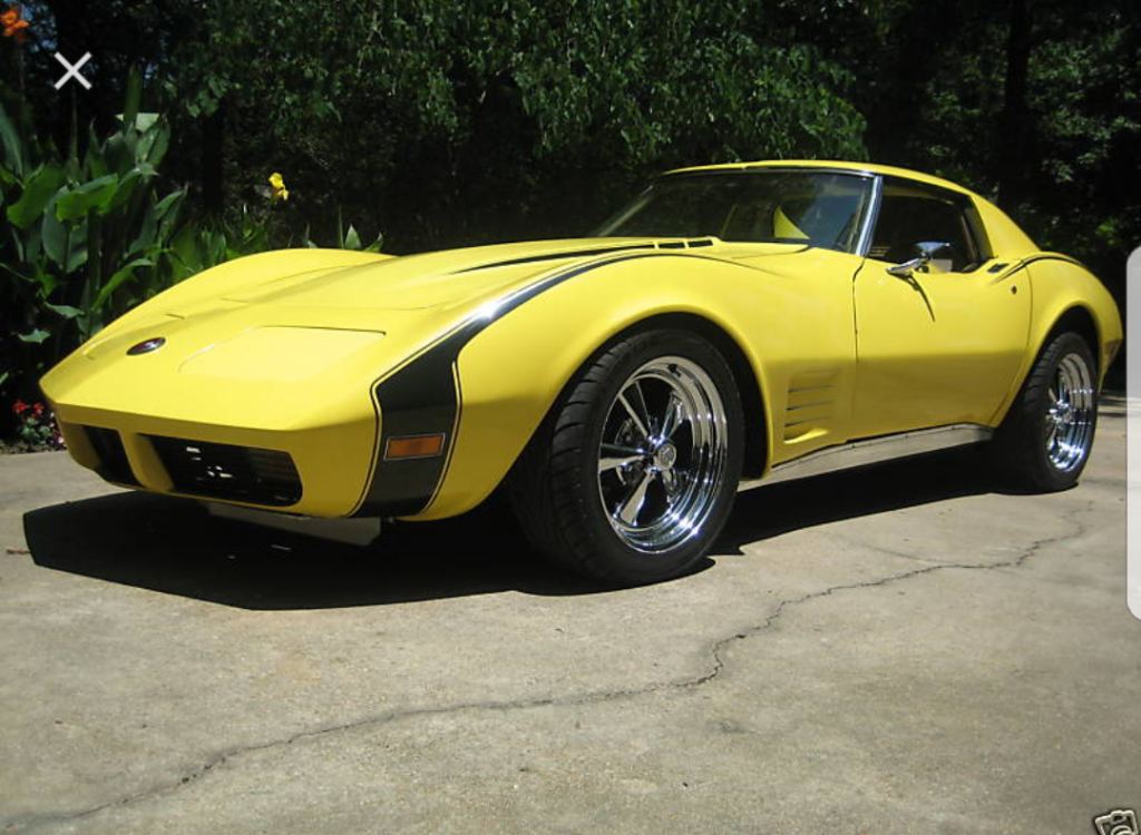 Yellow 1977 Chevrolet Corvette