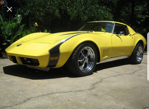Yellow 1977 Chevrolet Corvette