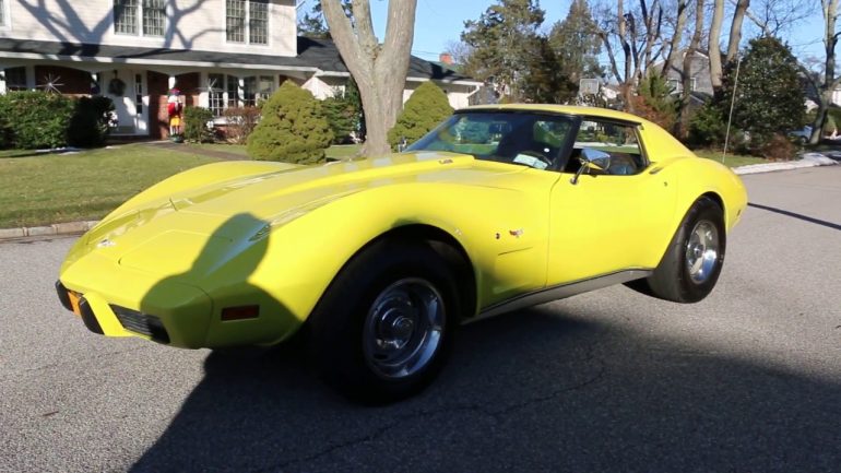Yellow 1977 Chevrolet Corvette