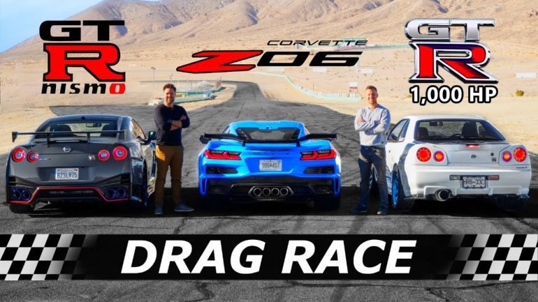 The New 2023 Corvette C8 Z06 Takes On A Nissan GTR Nismo & A 1000 HP GT ...