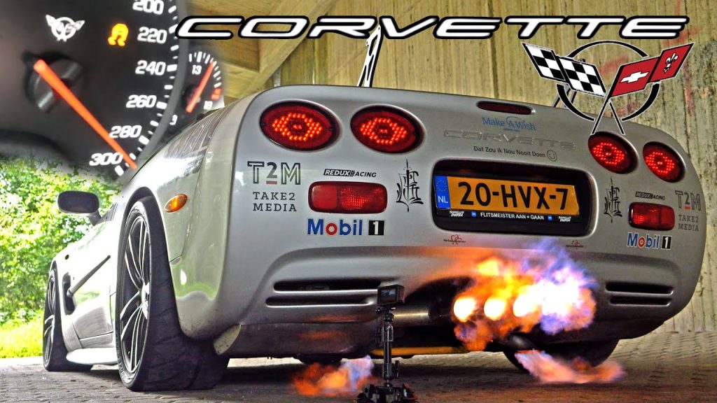 Modified C5 Corvette Spitting Flames On Autobahn