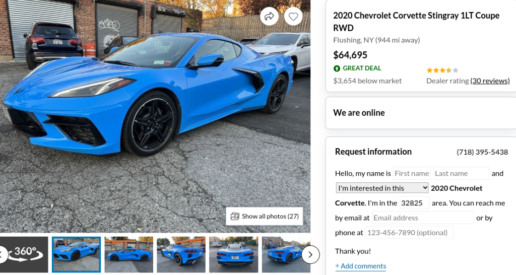 Market Alert: Every Used C8 At One Dealer Under MSRP, Top 5 Cheapest In ...