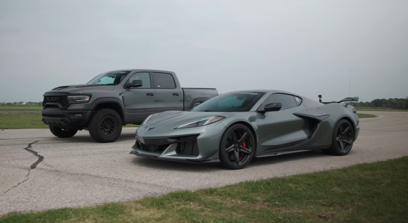 Stock C8 Corvette Z06 Takes On Hennessey's 1200-HP Mammoth TRX
