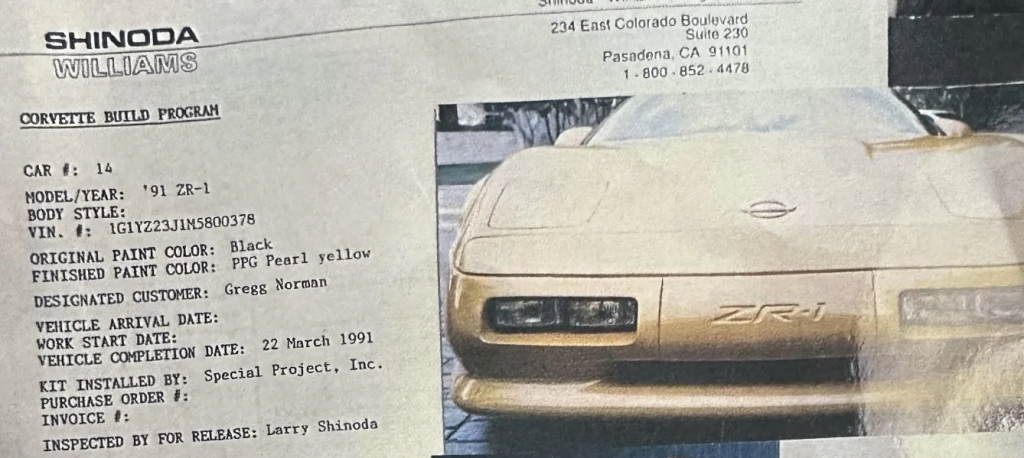 Deal Or No Deal? Rare 1991 Shinoda/Rick Mears ZR-1 Has Made The Rounds
