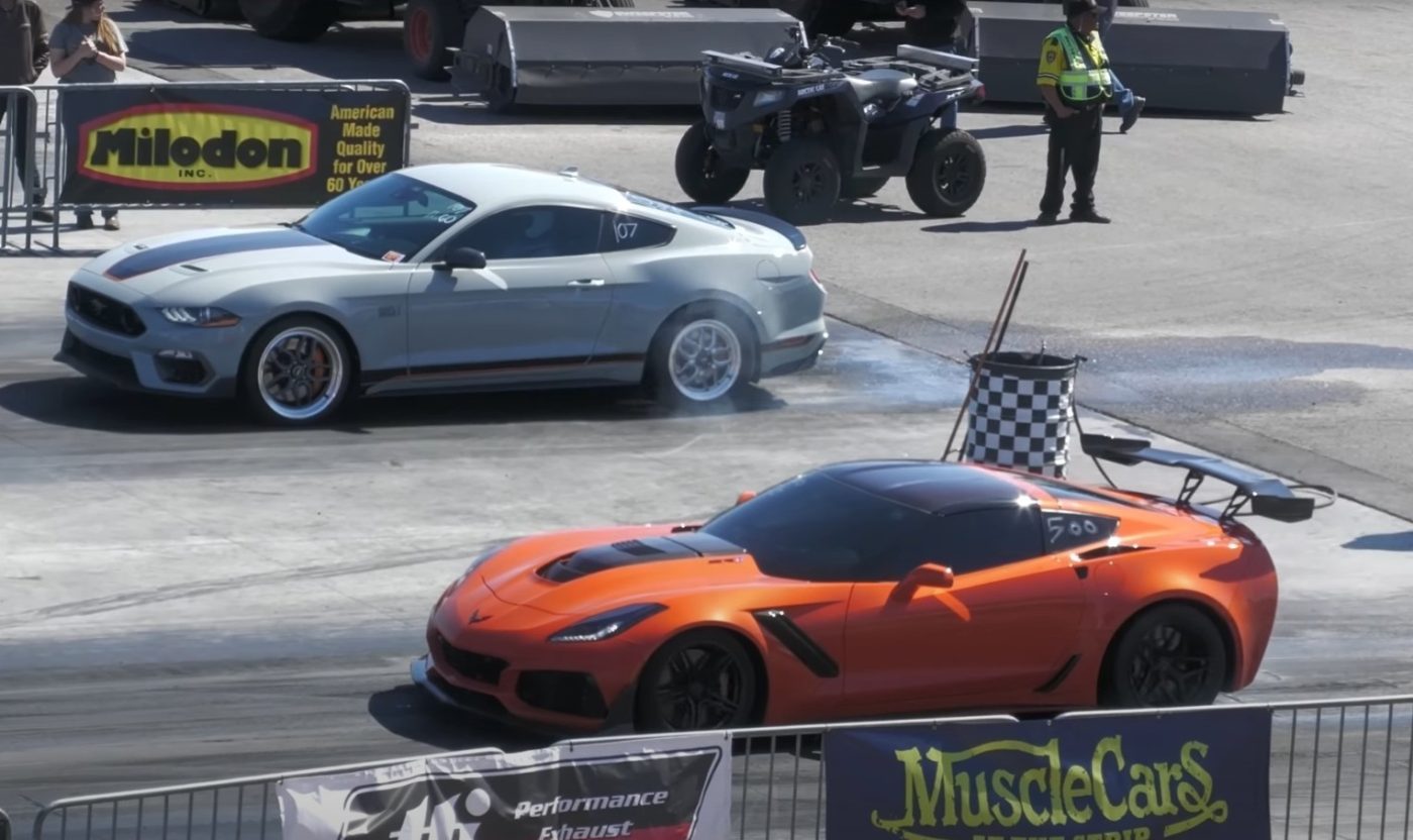 Can A Mustang Mach 1 Beat The C7 Corvette ZR1 In A Drag Race?