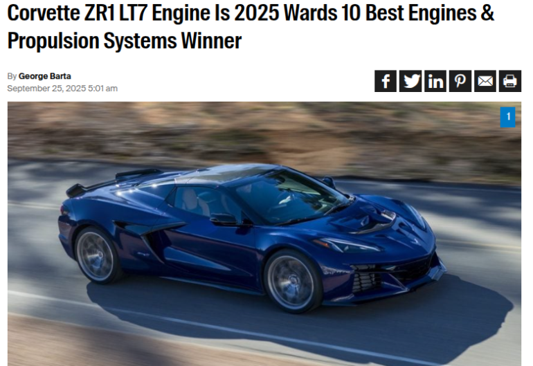 CorvSport's Curated Corvette News: ZR1's LT7 Wards 10 Best; Commence ...
