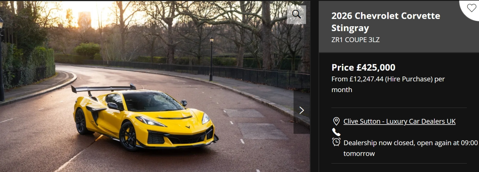 C8 ZR1s Invade The UK! Corvette’s Crown Jewel Lands With A Price Tag ...