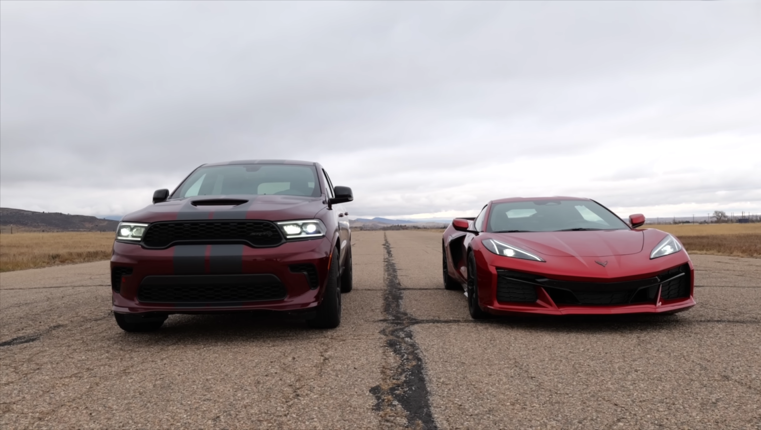 Corvette Z06 Hunts Down A Durango Hellcat In Drag Race Showdown